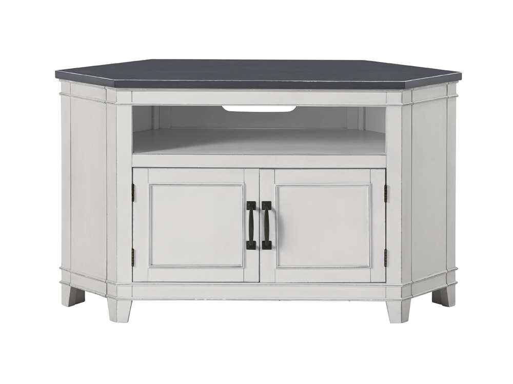 Martin Svensson Home - Del Mar 50" Corner TV Stand, White and Grey - 910139