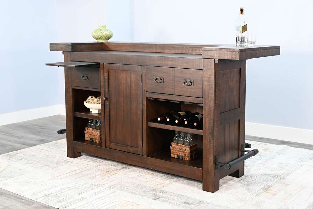 Sunny Designs - Homestead - 80in Traditional Wood Home Bar - 1963TL2