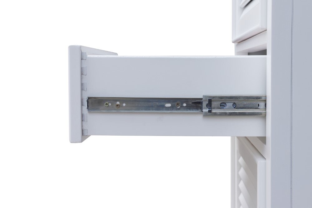 Sunset Trading - White Shutter Wood Tall Cabinet - Doors - Drawer - CF ...